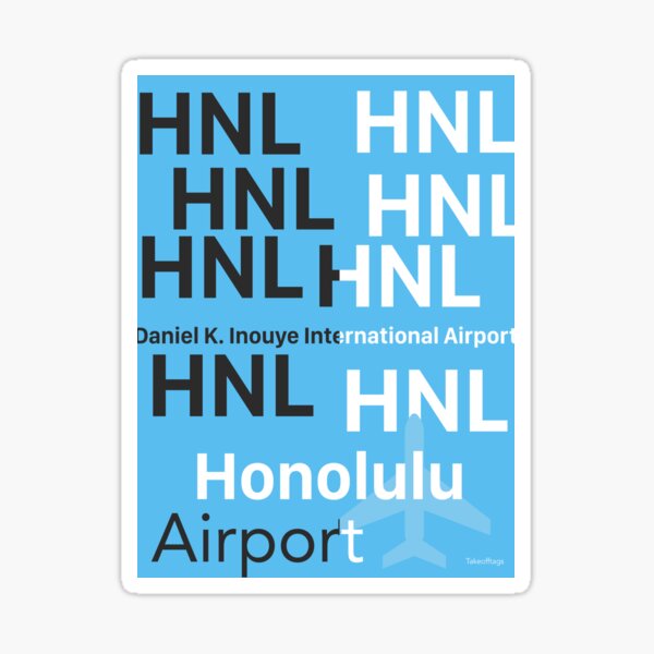 "HONOLULU HNL airport code" Sticker for Sale by Aviators | Redbubble