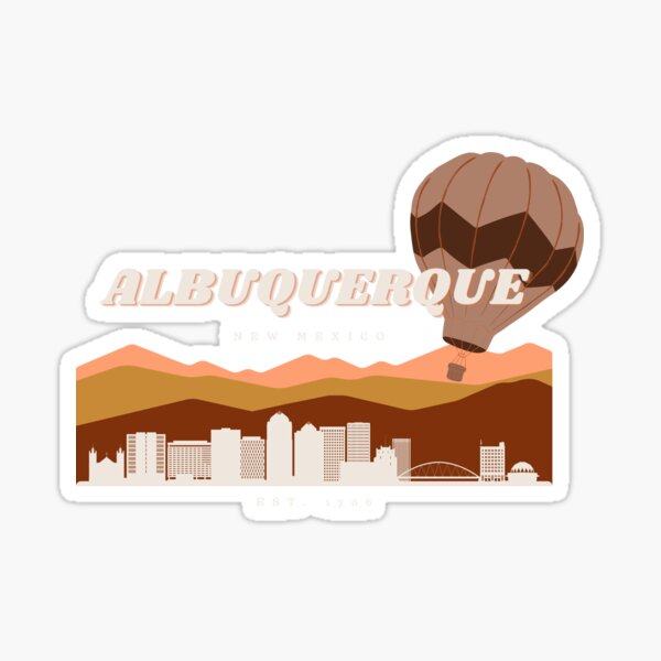 "Abstract Albuquerque New Mexico (for dark background)" Sticker for ...