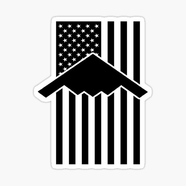 "B-2 Spirit Stealth Bomber Airplane American Flag Sticker" Sticker for ...