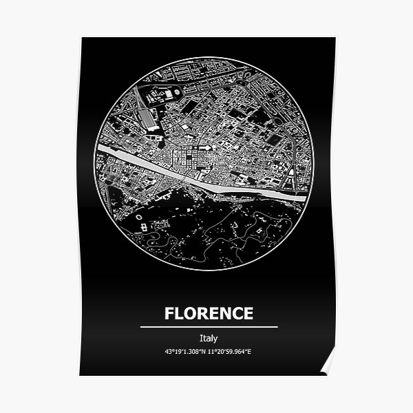 "Italy. Florence Map." Poster for Sale by map-outfit | Redbubble