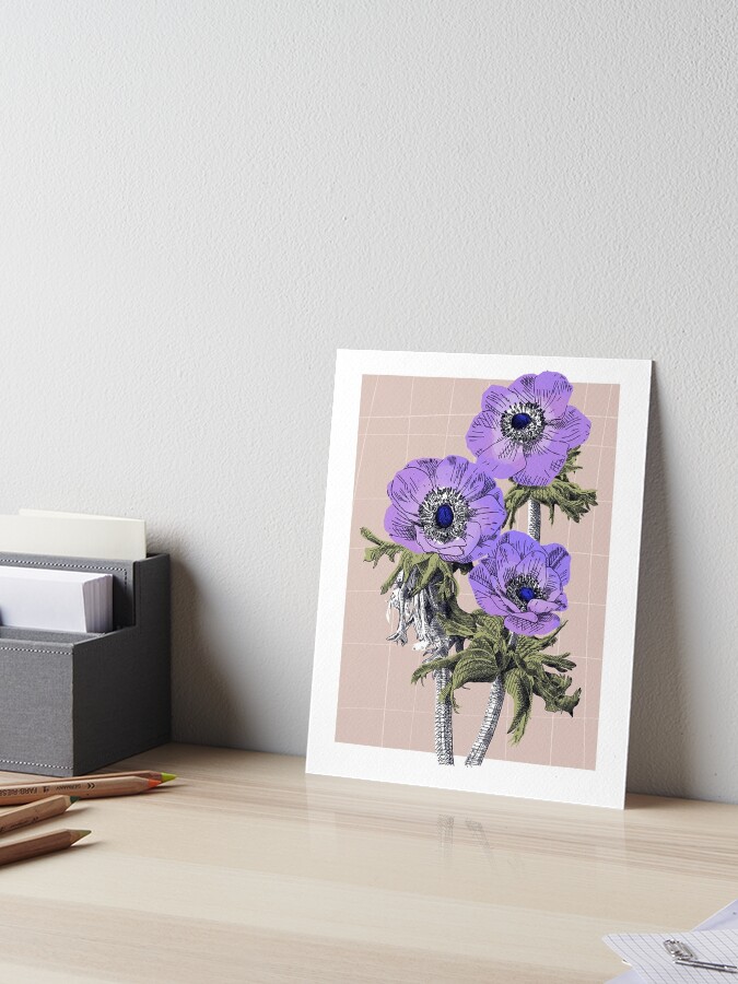 "Anemones in purple" Art Board Printundefined by Carolin Simeth | Redbubble
