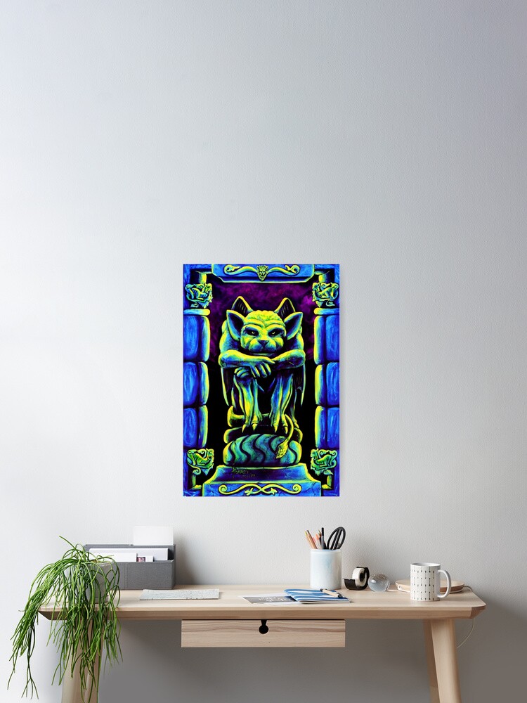 "Gothic Gargoyle Cool Trippy Vintage Blacklight Goth Hippie " Poster ...