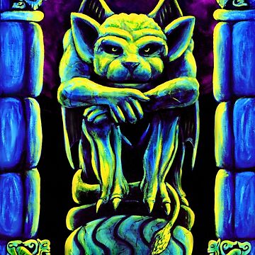 "Gothic Gargoyle Cool Trippy Vintage Blacklight Goth Hippie " Poster ...