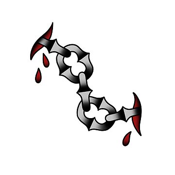 "Traditional Bloody Chain" Sticker for Sale by Ames-O-Art | Redbubble