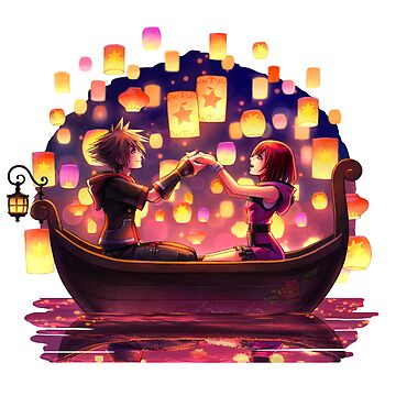 "Sora and Kairi Floating Lights" Sticker by Lali-Holley | Redbubble