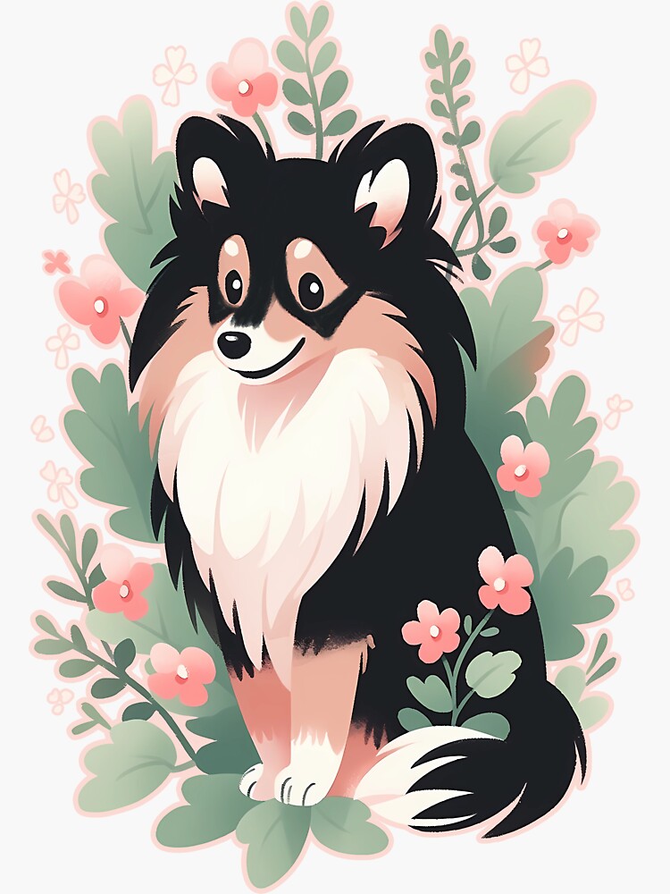 "Tri Color Sheltie Shetland Sheepdog" Sticker for Sale by Clara Hollins ...