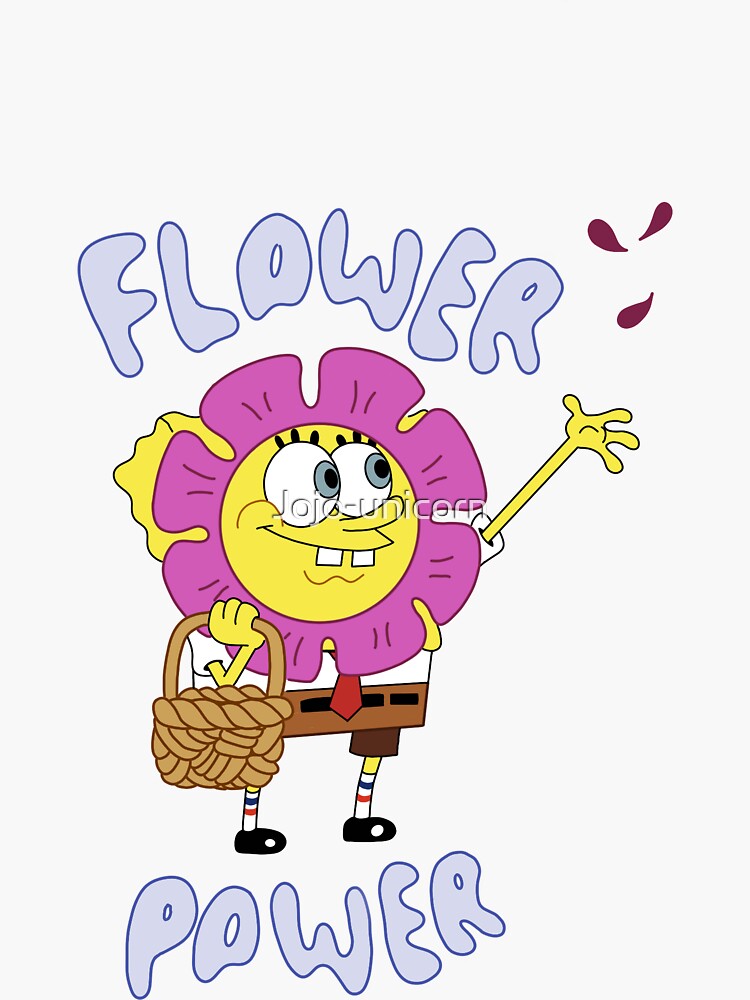 "SpongeBob SquarePants Flower Power" Sticker for Sale by Jojo-unicorn ...