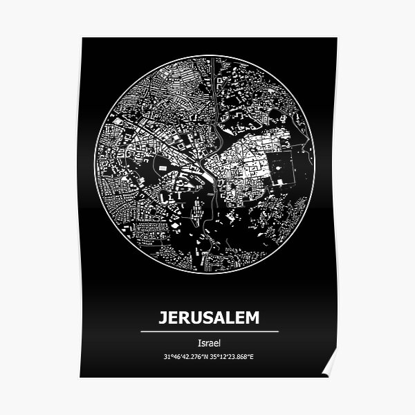 "Israel. Jerusalem Map." Poster for Sale by map-outfit | Redbubble