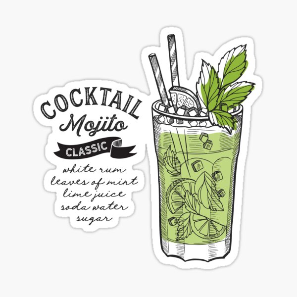 "Mojito Alcohol Cocktail " Sticker by BarcelonaShop | Redbubble