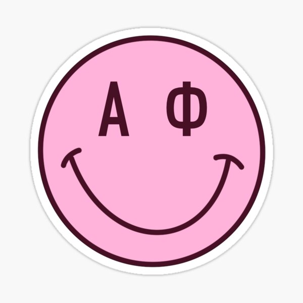 "Alpha Phi Smiley Face" Sticker for Sale by AnnabelleTipps | Redbubble