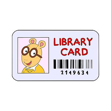 "Arthur Library Card" Sticker for Sale by alaieina | Redbubble