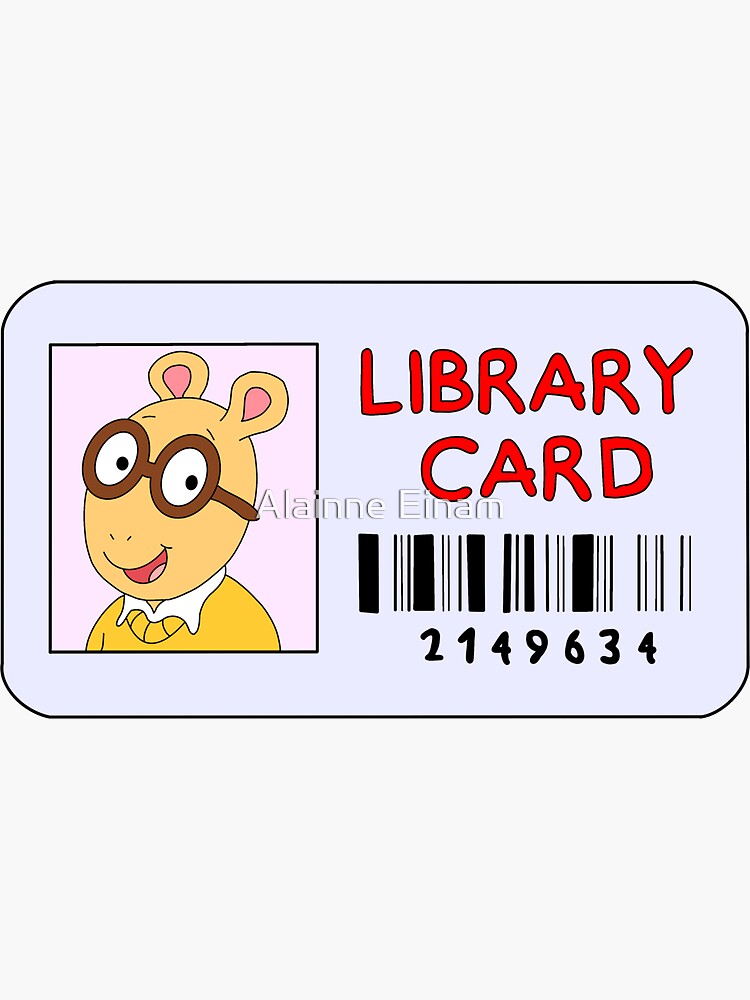 "Arthur Library Card" Sticker for Sale by alaieina | Redbubble