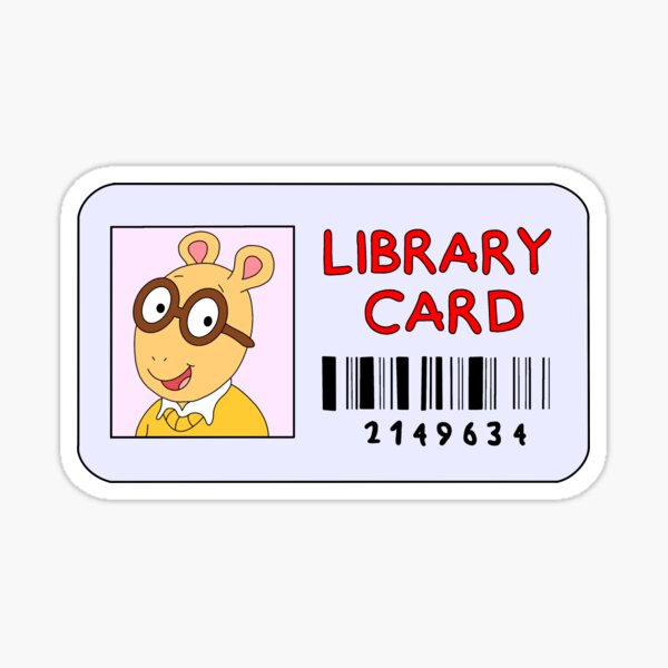 "Arthur Library Card" Sticker for Sale by alaieina | Redbubble