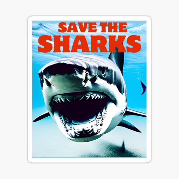 "Save the sharks" Sticker by Peycer | Redbubble