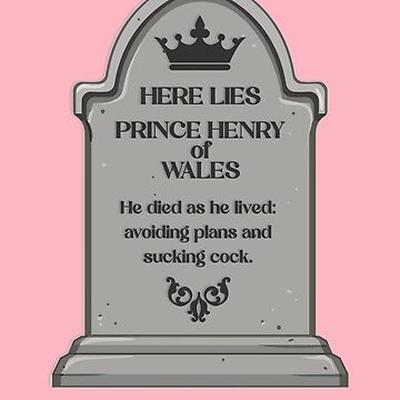 "RWRB Red White and Royal Blue Here lies Prince Henry" Sticker for Sale ...