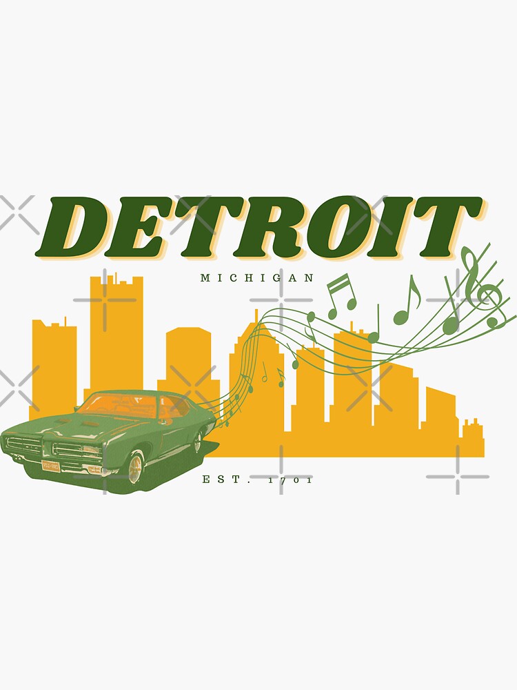 "Abstract Detroit Michigan (for light background)" Sticker for Sale by ...