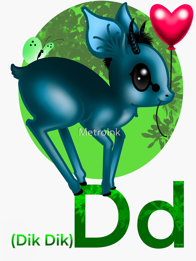 "Alphabet Animals: Dd Dik Dik" Sticker for Sale by MetroInk | Redbubble