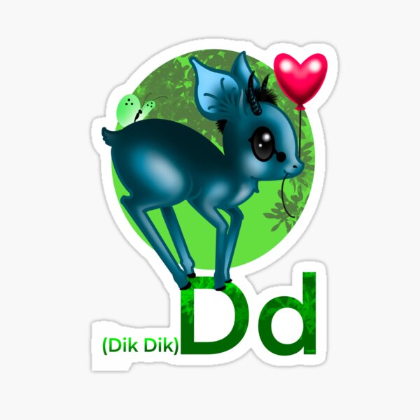 "Alphabet Animals: Dd Dik Dik" Sticker for Sale by MetroInk | Redbubble