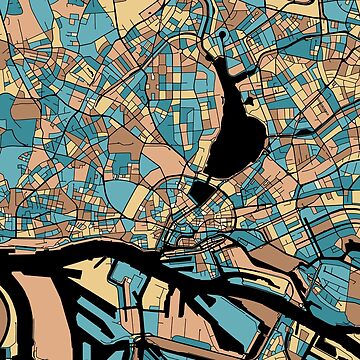 "Hamburg Map Pattern in Mid Century Pastel" Sticker for Sale by ...
