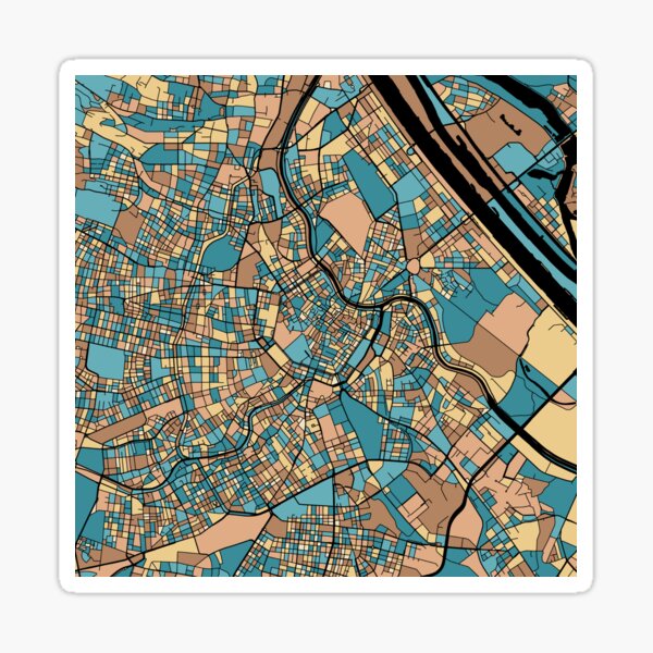 "Vienna Map Pattern in Mid Century Pastel" Sticker for Sale by ...