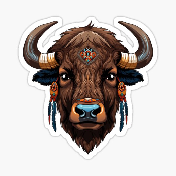 "Native American Day Tribute: Celebrating Culture: Buffalo" Sticker for ...