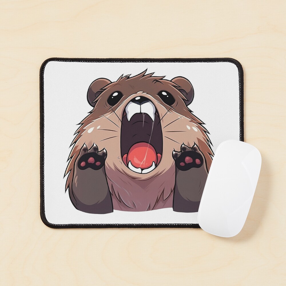 "Cute Kawaii Screaming Marmot Meme Screaming Beaver" Sticker for Sale ...