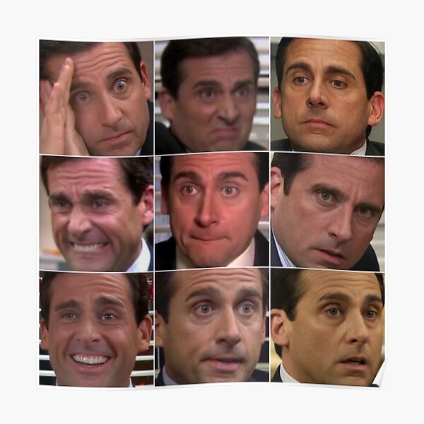 "Michael Scott Faces Sticker The Office" Poster by covfefe11 | Redbubble