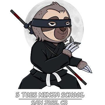 "3 Toes Ninja School" Sticker for Sale by slothsbydesign | Redbubble