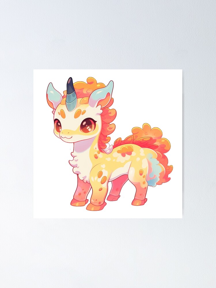 "Cute Chibi Style Kirin Creature" Poster for Sale by SundayDonuts ...