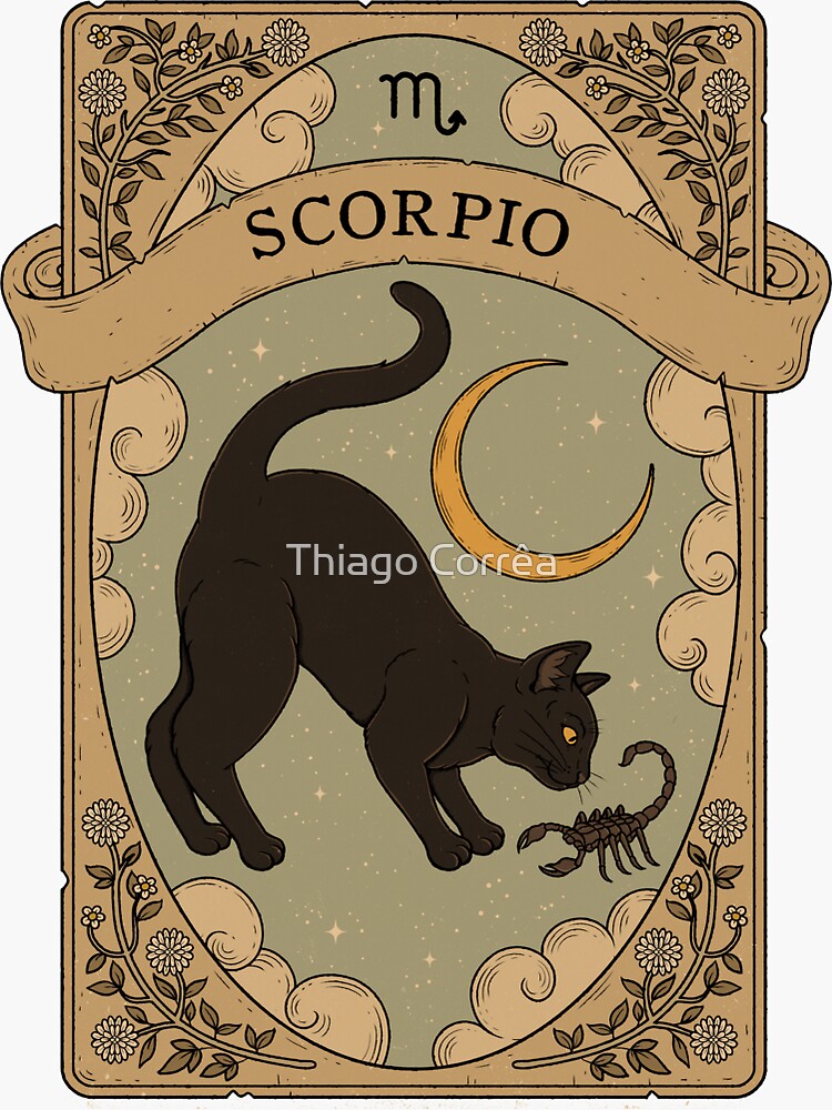 "Scorpio - Cats Astrology" Sticker for Sale by thiagocorream | Redbubble