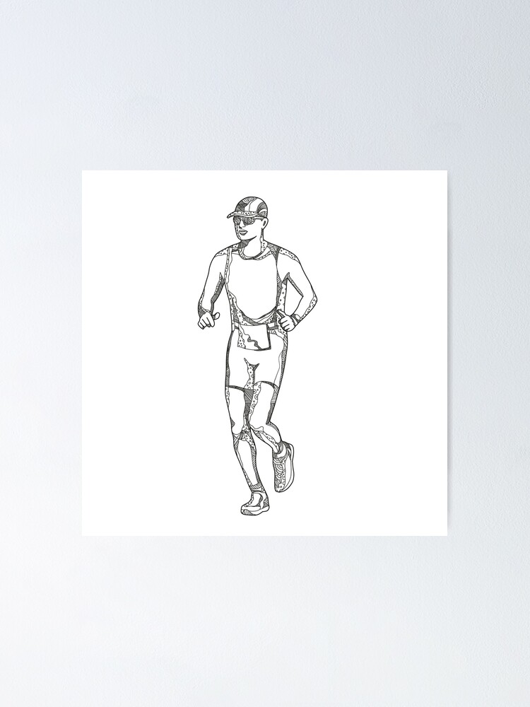 "Marathon Running Doodle Art" Poster by patrimonio | Redbubble