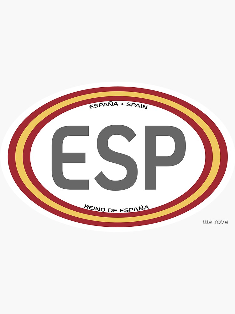 "Spain (ISO-3 ESP) Oval" Sticker for Sale by we-rove | Redbubble