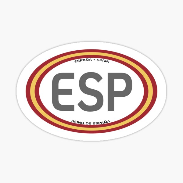 "Spain (ISO-3 ESP) Oval" Sticker for Sale by we-rove | Redbubble