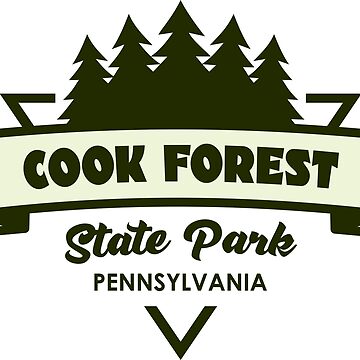 "Cook Forest State Park Pennsylvania Trees And Ribbon" Sticker for Sale ...