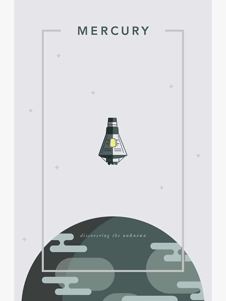 "Mercury Spacecraft - Space Poster and Print" Sticker for Sale by ...