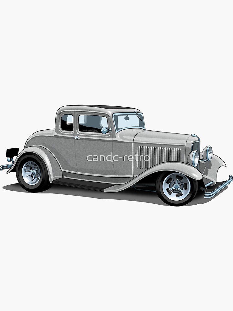"1932 Ford 5 window coupe " Sticker for Sale by candc-retro | Redbubble