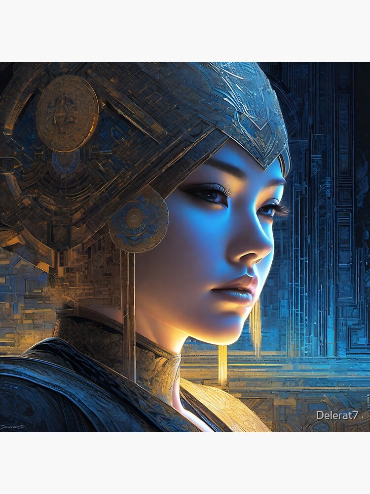 "ASCII Lady in Gold - Surreal Art" Sticker for Sale by Delerat7 | Redbubble