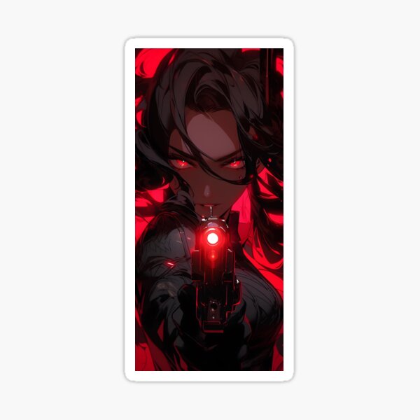 "Anime Girl Gun Aim" Sticker for Sale by Yana Grech | Redbubble