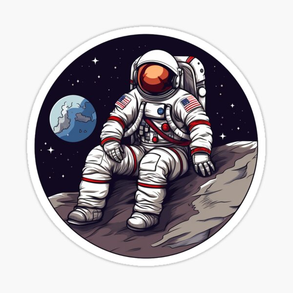 "astronaut on the moon" Stickerundefined by RodoArtDs | Redbubble