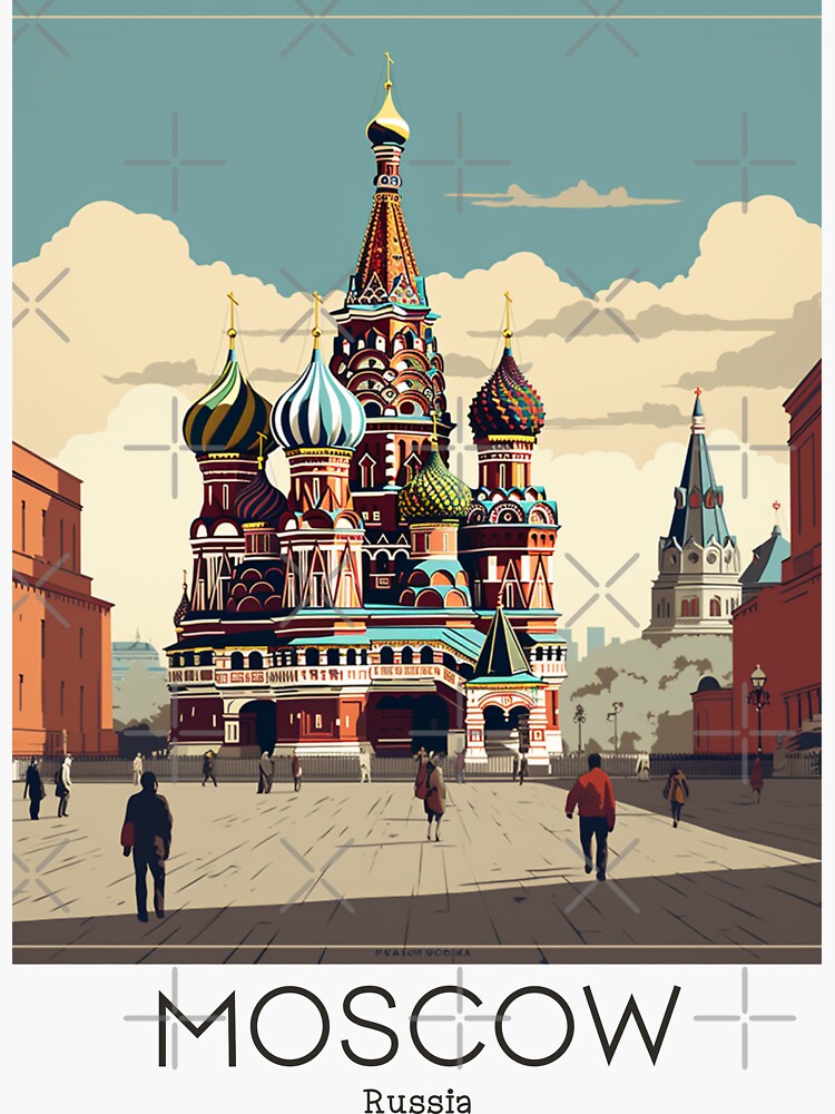 "A Vintage Travel Illustration of Moscow - Russia" Sticker for Sale by ...