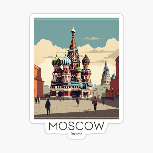 "A Vintage Travel Illustration of Moscow - Russia" Sticker for Sale by ...