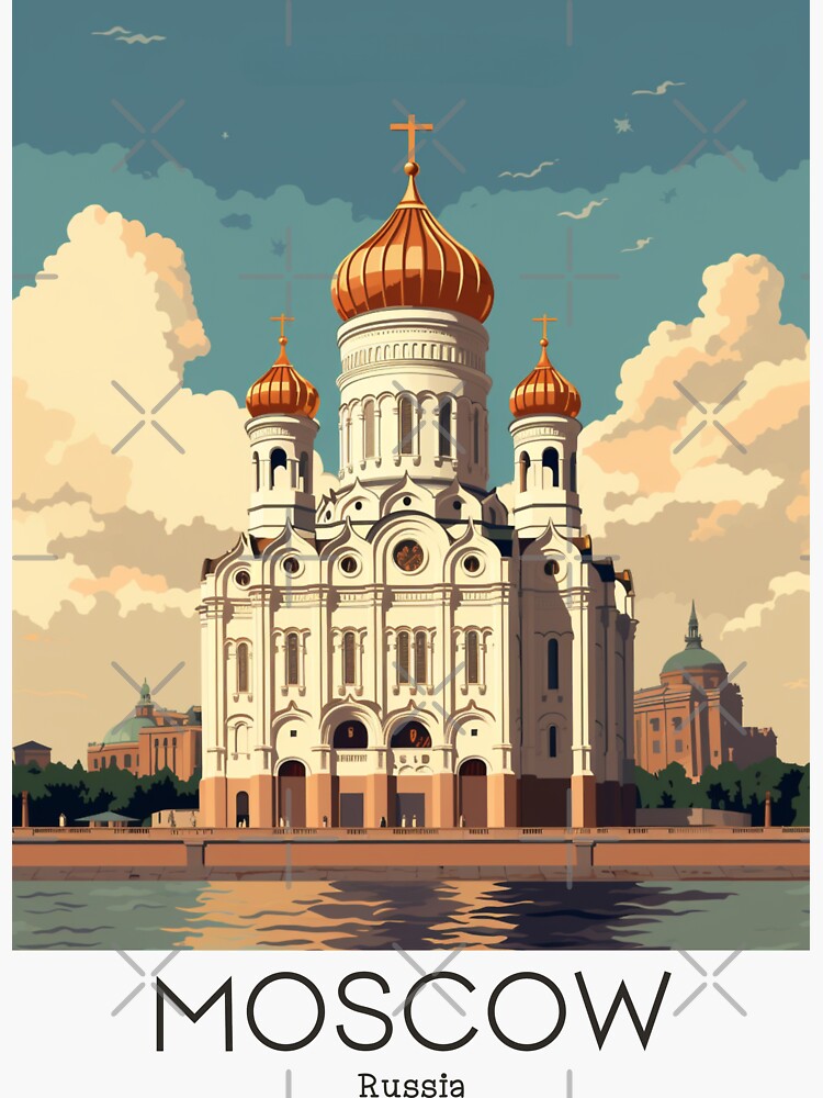 "A Vintage Travel Illustration of Moscow - Russia" Sticker for Sale by ...