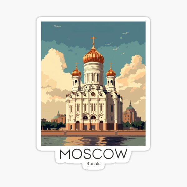 "A Vintage Travel Illustration of Moscow - Russia" Sticker for Sale by ...