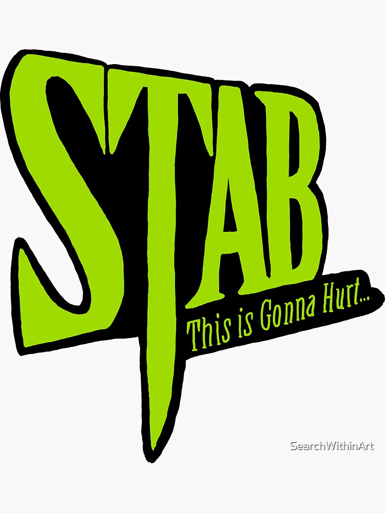 "scream stab logo" Sticker for Sale by SearchWithinArt | Redbubble