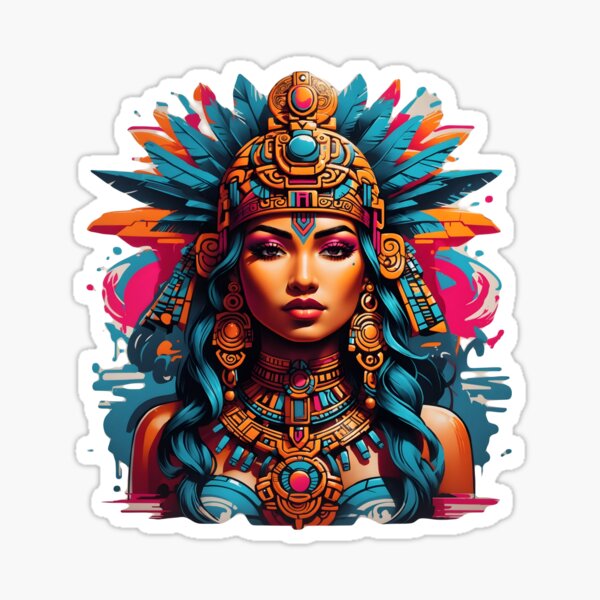 "Beautiful Mayan Woman | No.1" Sticker by soliduxo | Redbubble
