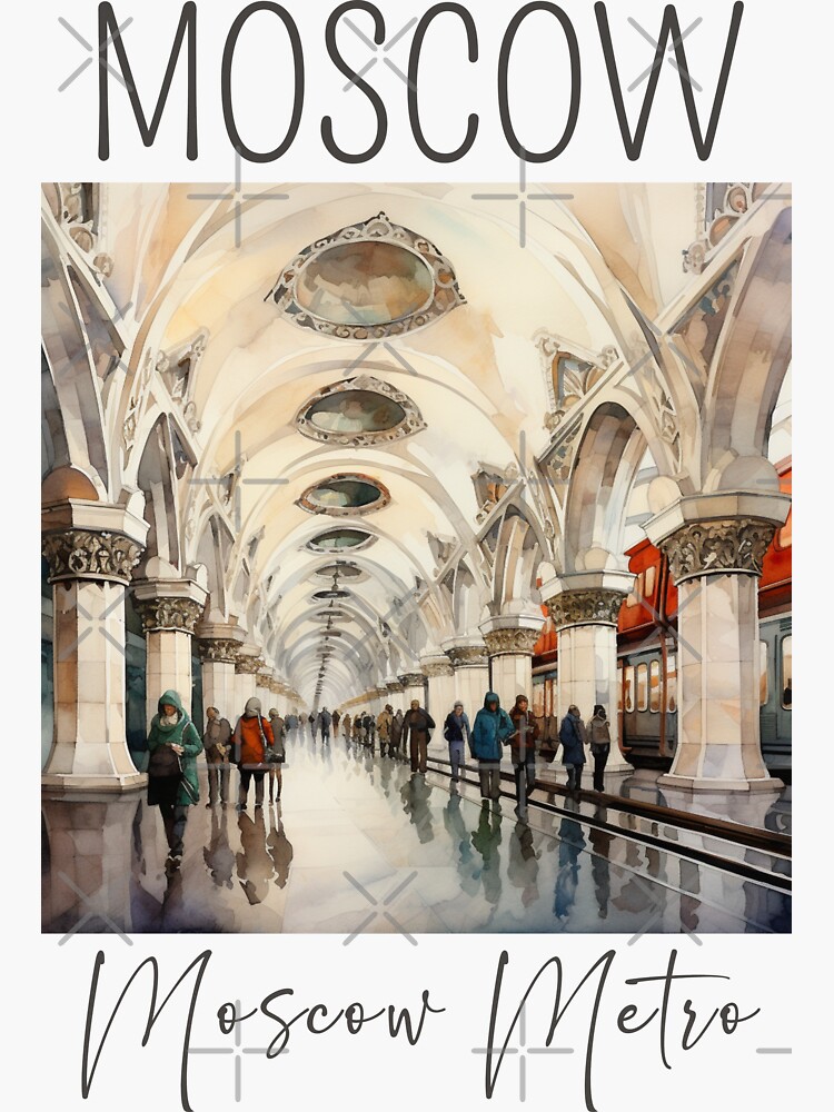 "A Watercolor Design of the Moscow Metro - Moscow - Russia" Sticker for ...