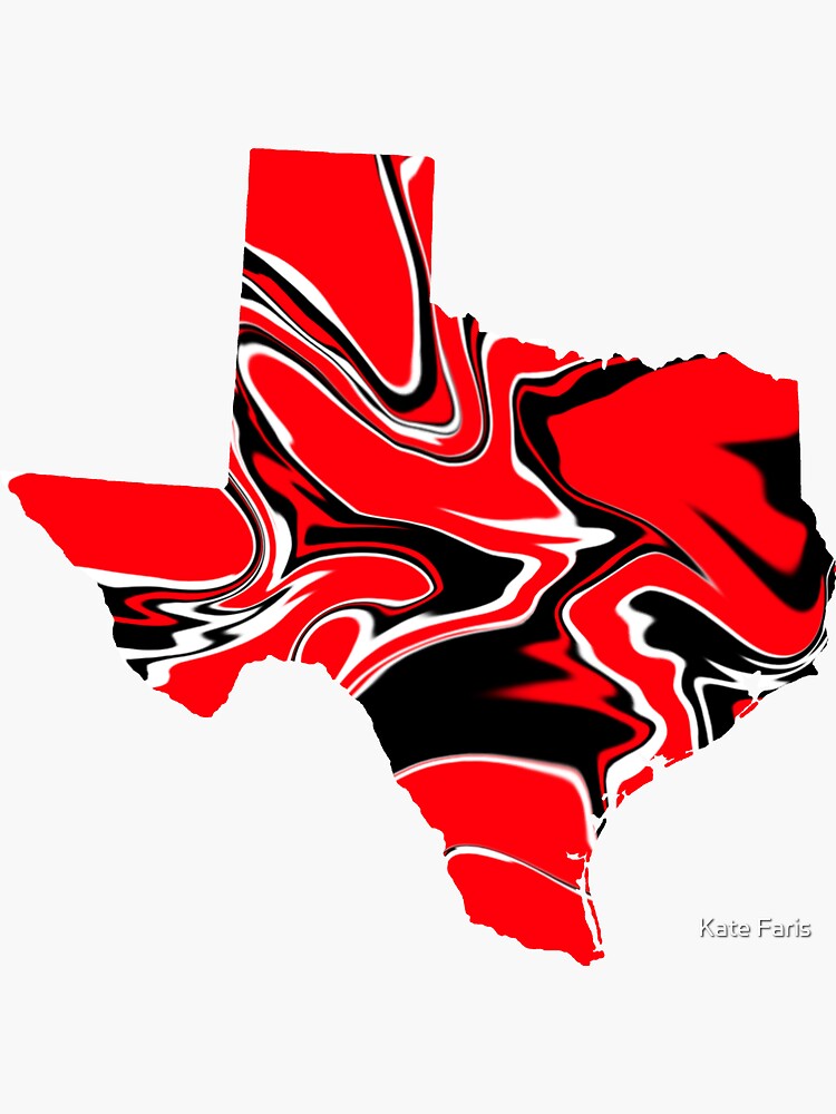 "Red TX " Sticker for Sale by Katherine Faris | Redbubble
