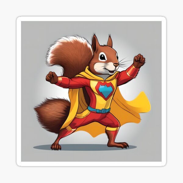 "Superhero Squirrel" Sticker for Sale by AbsoluteA | Redbubble