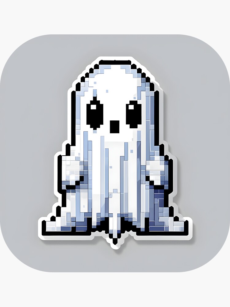 "8 Bit Creepy Ghost! " Sticker for Sale by bethdaydreamzz | Redbubble