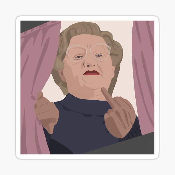 "Mrs Doubtfire " Sticker for Sale by nktrqumjg0 | Redbubble